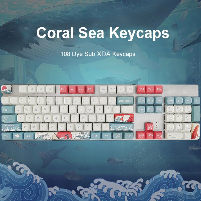 Jual Ukiyo Sea Waves Keycap PBT OEM Mechanical Keyboard Keycap Anime ...