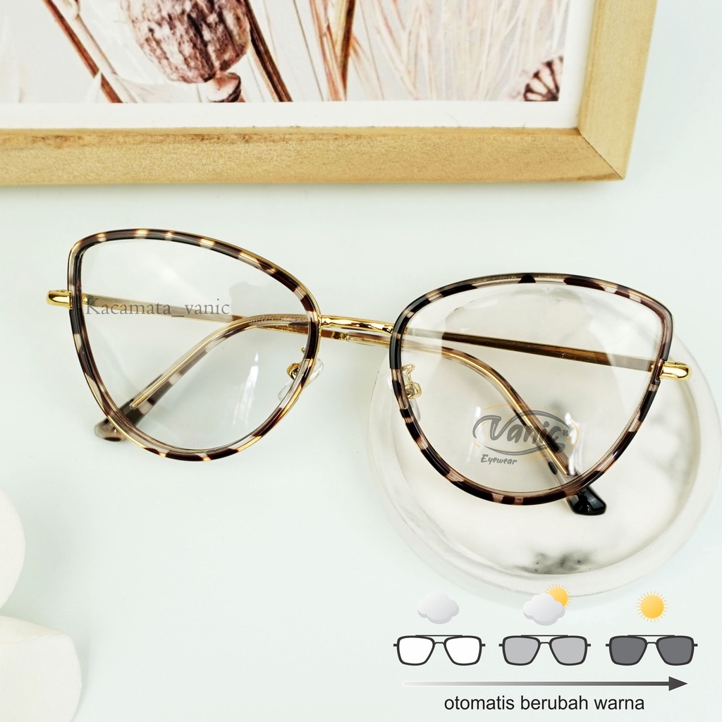 Jual FRAME KACAMATA CAT EYE LENSA PHOTOCROMIC | Shopee Indonesia