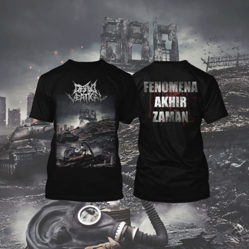 Jual DEAD VERTICAL fenomena akhir zaman kaos metal tangan pendek hitam ...