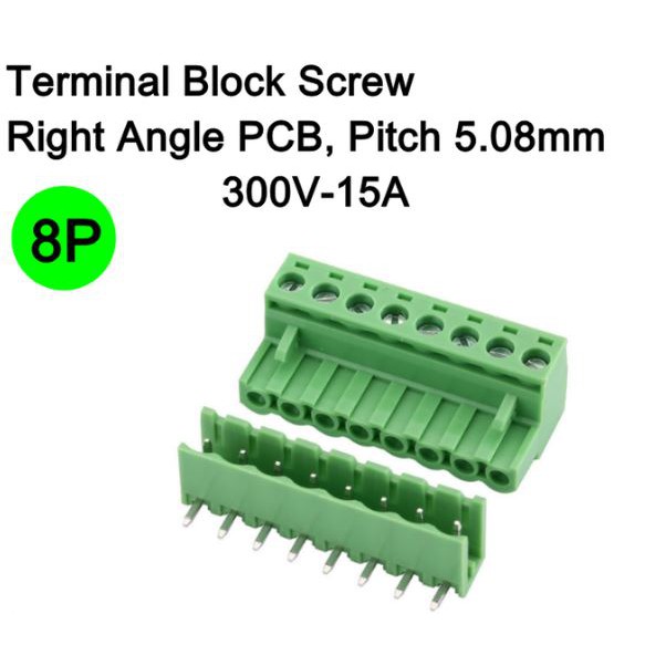 Jual 8P Plugable Terminal Block 8 Pin Right Angle 90 Degree L Shape Screw Connector 2EDG 5.08mm ...