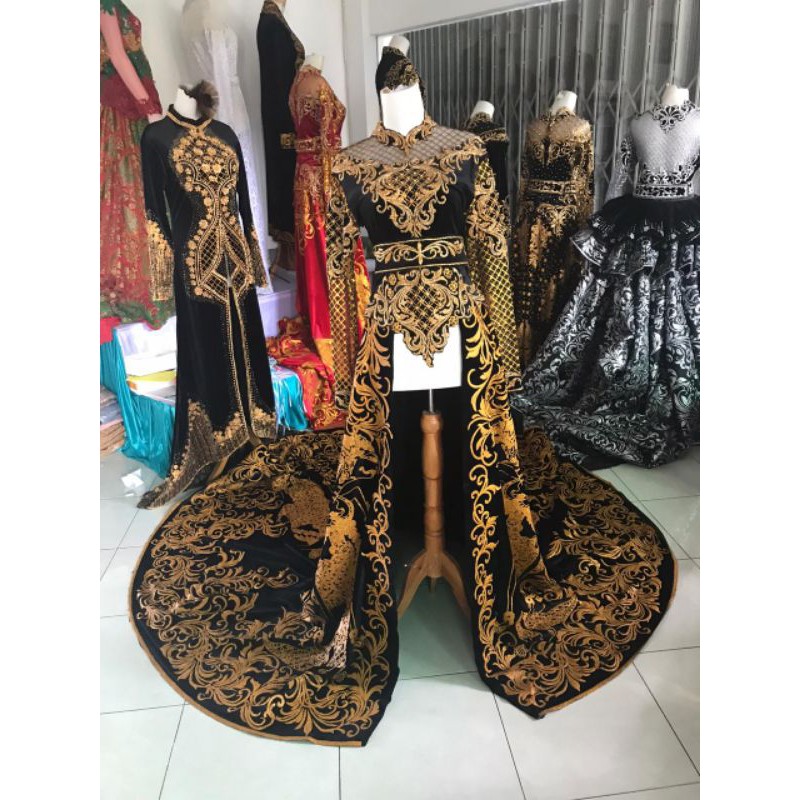 Jual Gaun pengantin adat Jawa bahan bludru payet | Shopee Indonesia