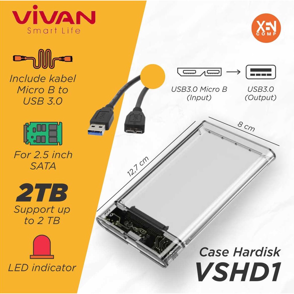Jual Casing Hardisk External HDD External Case 2.5 USB 3.0 VIVAN VSHD1 ...