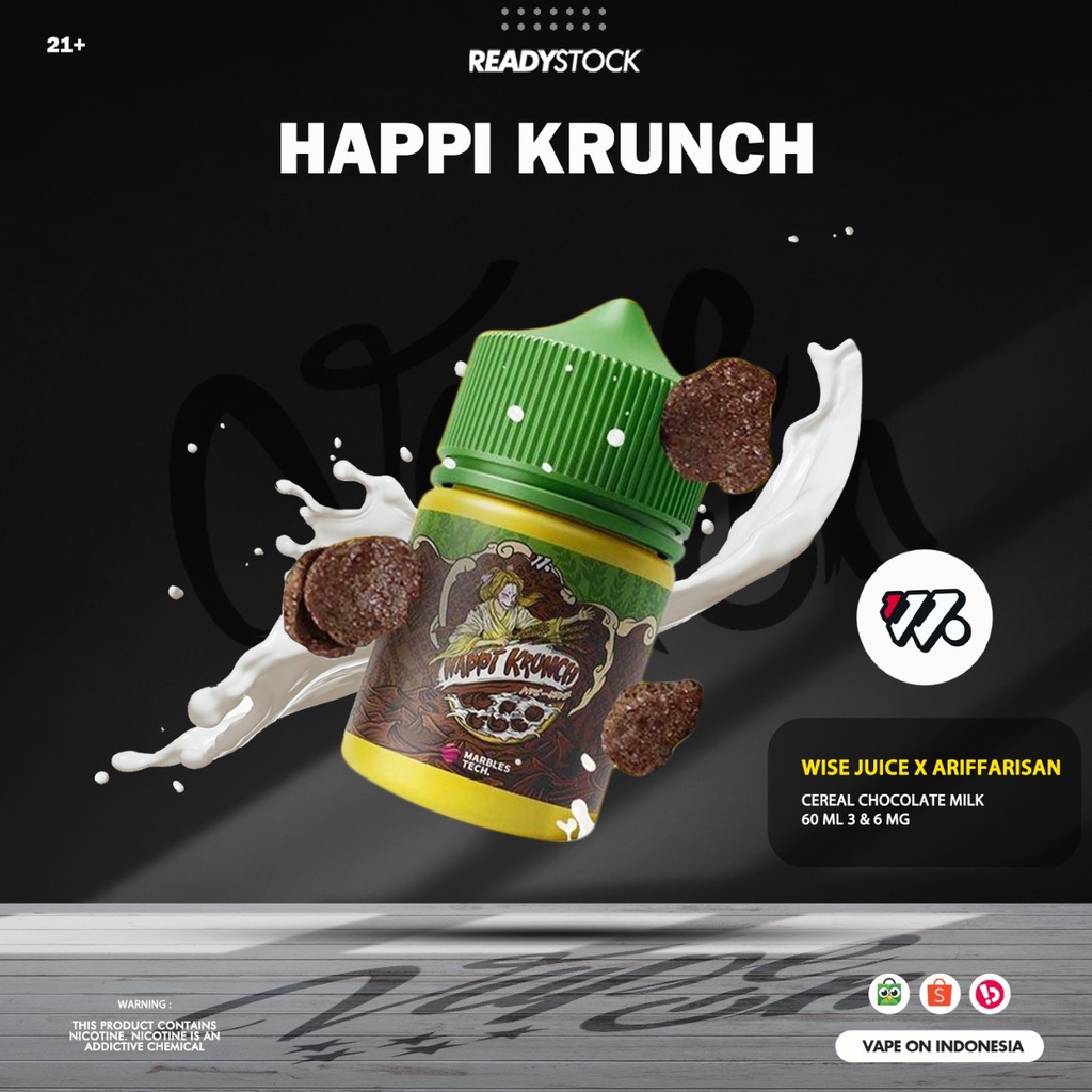 Jual HAPPY KRUNCH LIQUID CHOCOLATE MILK CEREAL 60ML LIQUID | Shopee ...