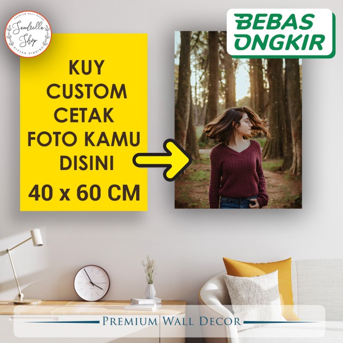 Jual Cetak isi 2 Foto Custom Termasuk Bingkai Kayu Frameless Poster ukuran 40x60 - 40X60CM ...