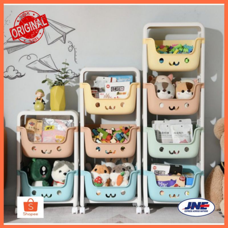 Jual [ORIGINAL]Rak Mainan Anak 4 Susun Rak Gemes Susun Rak Roda Susun ...