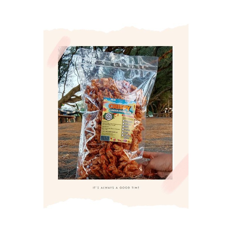 Jual [P-IRT] Undur-Undur Laut/Yutuk Krispi Kemasan Standing Pouch Besar ...