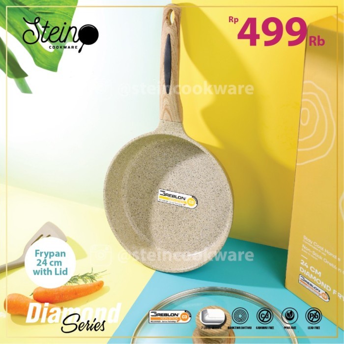 Jual PASTI ORIGINAL - STEIN COOKWARE Diamond Frypan 20 cm - 24 cm + Lid ...