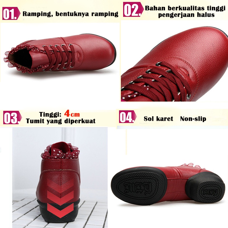 Jual Sepatu Dansa Latin/ Line Dance Semi Boots Renda sepatu bot wanita ...