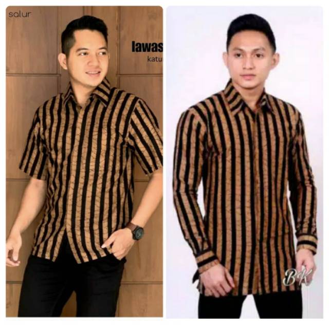 Jual Kemeja Batik Lurik Jawa Kemeja Kerja Kemeja Seragam | Shopee Indonesia