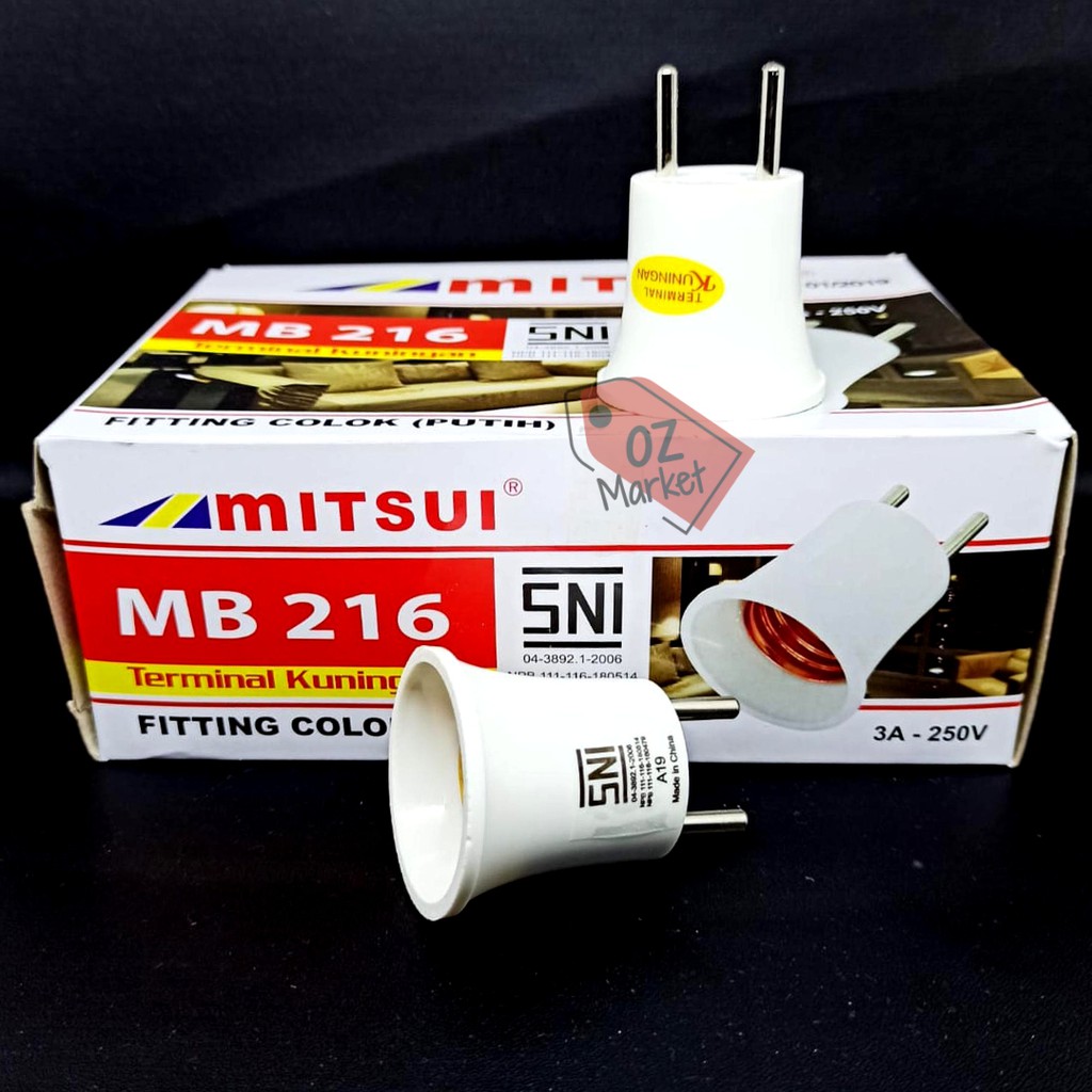 Jual mitsui MB 216 Fitting Lampu Colok Terminal / fitting lampu tidur ...