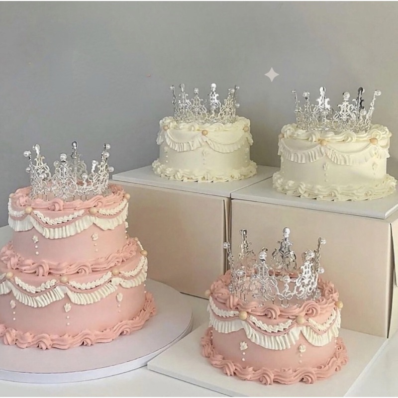 Jual Crown Cake Topper Hiasan Dekorasi Kue Mahkota Mutiara Korean Cake ...