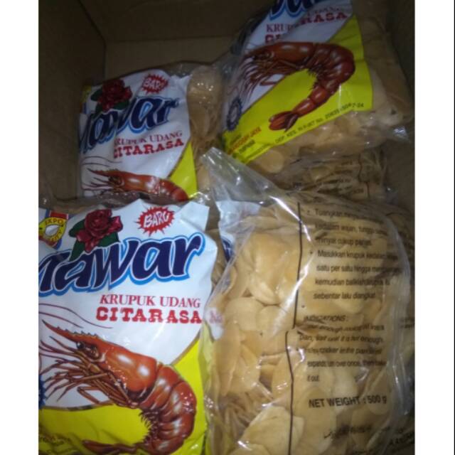 Jual KERUPUK UDANG CAP MAWAR KECIL 500gr | Shopee Indonesia
