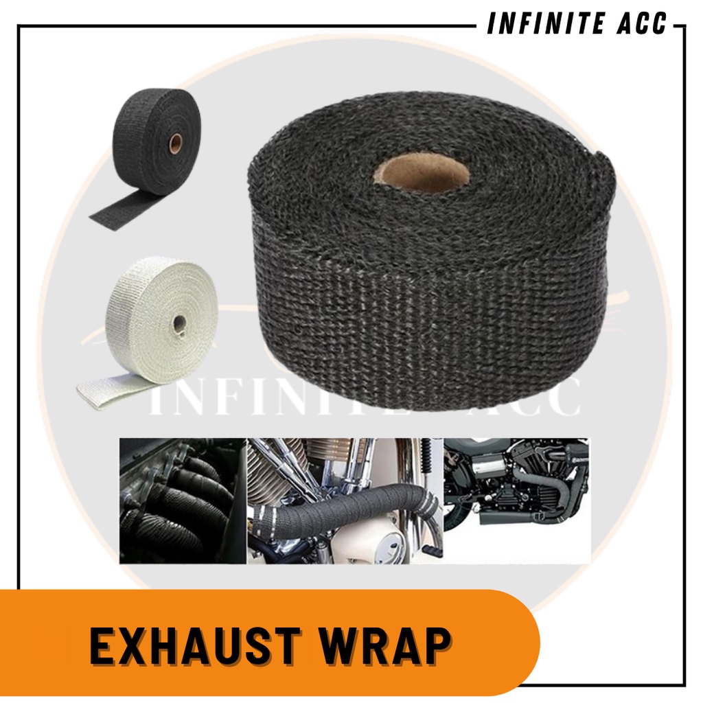 Jual Exhaust Wrap / Pembungkus Knalpot Mobil Motor HITAM PUTIH Per ...