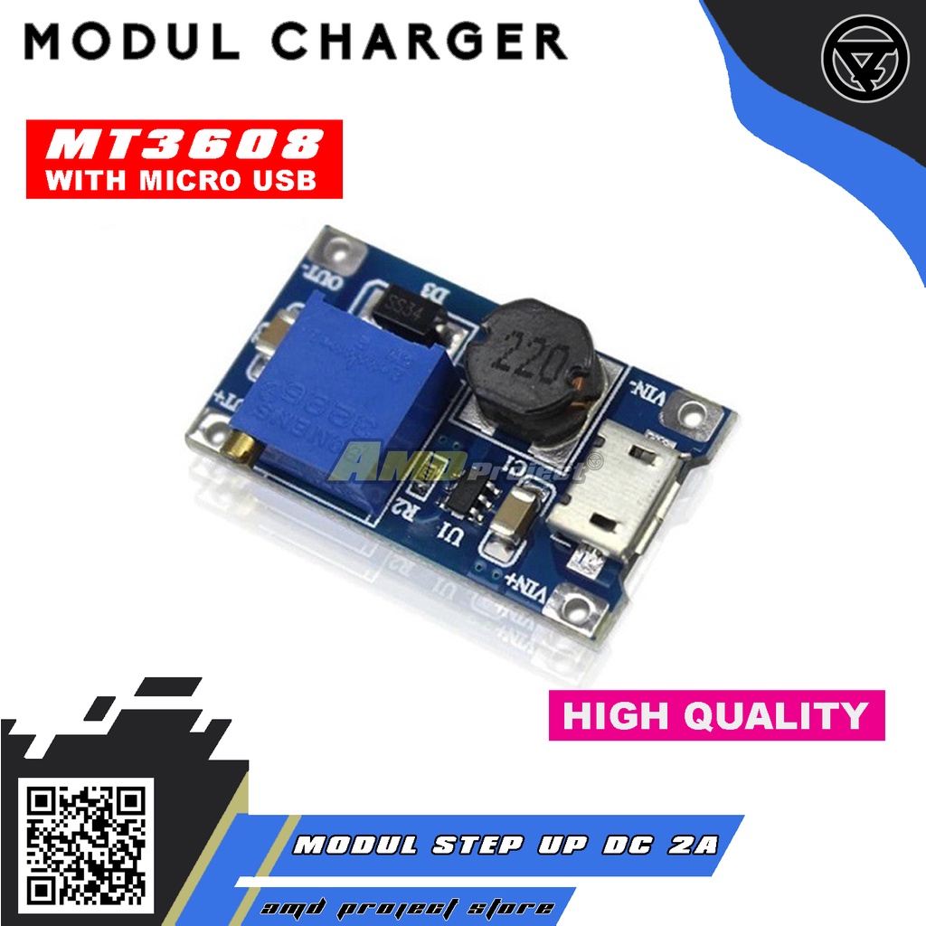Jual MT3608 DC DC Step Up 2A Micro USB Power Boost Modul Arduino Raspberry | Shopee Indonesia