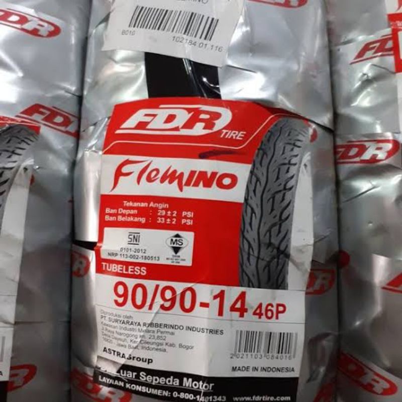 Jual BAN TUBELESS FDR SPARTAX, FLEMINO, FACIO, XR EVO UKURAN RING 14 ...