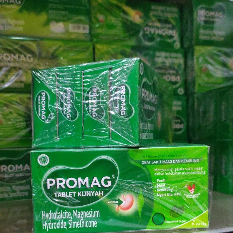 Jual Promag Tablet Kunyah 1 Pack Isi 4 Box ( 1 Box isi 3 Blister @10 ...