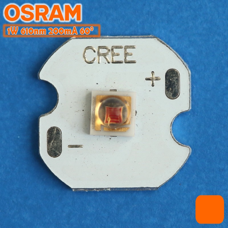 Jual Osram 1W Orange LED Amber Jingga Sign Sen HPL Oslon 12mm PCB 60D ...