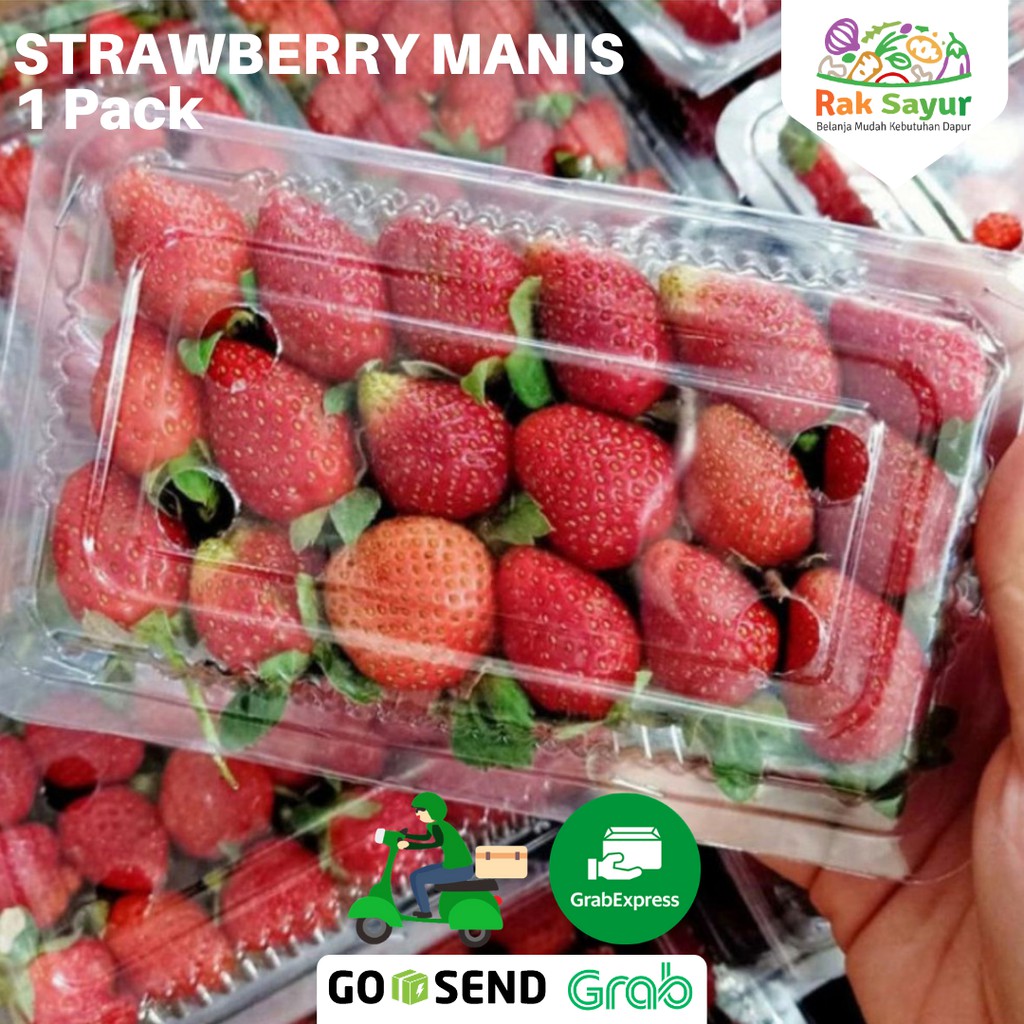 Jual PO H+1 Buah Strawberry Segar Fresh Per Pack Strobery Murah ...