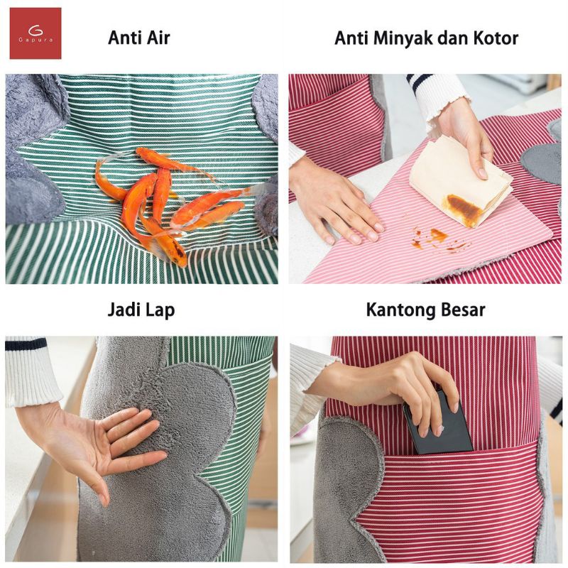 Jual Apron Celemek Masak Bahan Tebal Bisa Lap Tangan / Apron Celemek ...