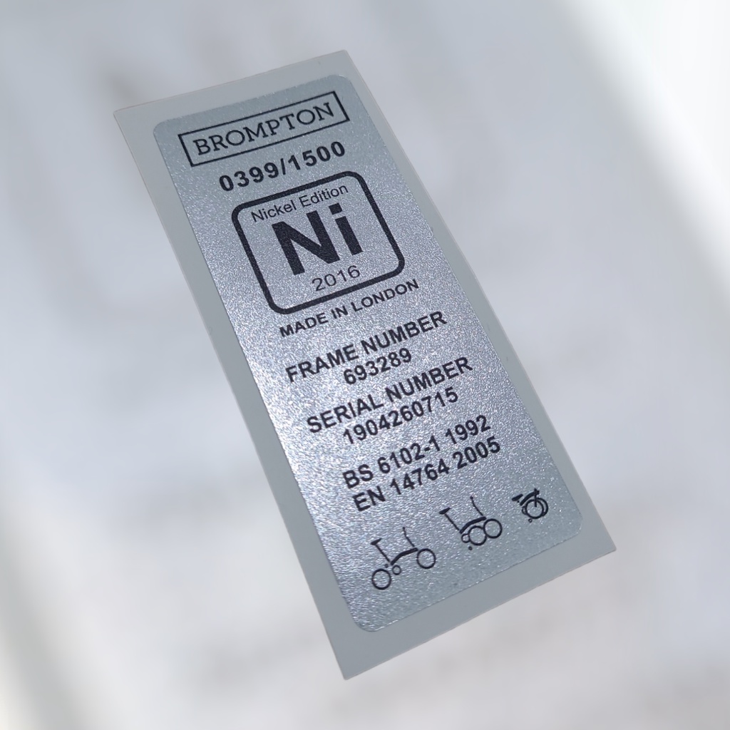 Jual Stiker decal Serial Number Brompton Premium | Shopee Indonesia