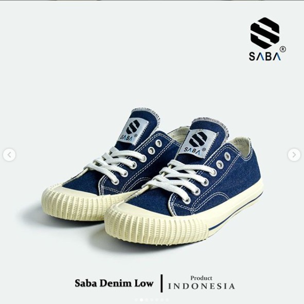 Jual SEPATU SABA LOW DENIM (SEPATU BAHAN DENIM) | Shopee Indonesia