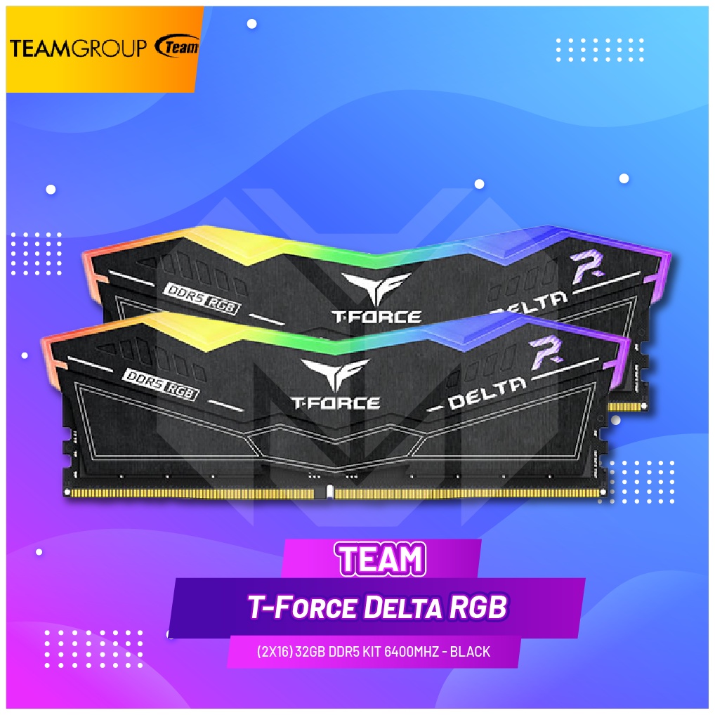 Jual TEAM T-Force Delta RGB White (2x16) 32GB DDR5 kit 6400MHz - Black ...