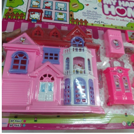 Jual mainan rumah rumahan hello kitty lengkap dengan perabotannya - my happy home hello kitty ...