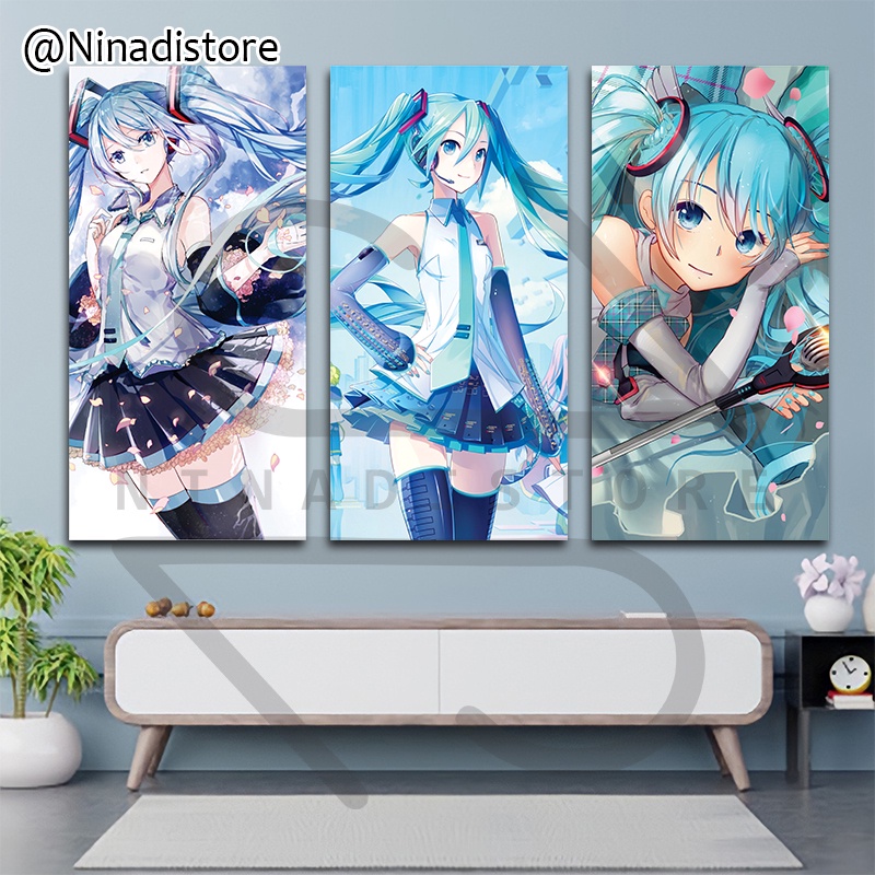 Jual 3PCS POSTER HATSUNE MIKU Pajangan Dinding Rumah Hiasan Dinding ...