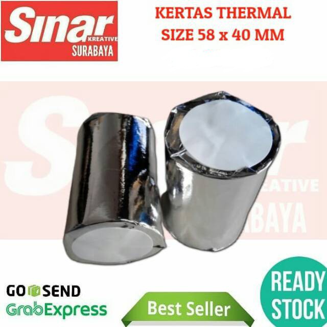 Jual KERTAS TERMAL 58x40mm CETAK STRUK PRINTER THERMAL | Shopee Indonesia