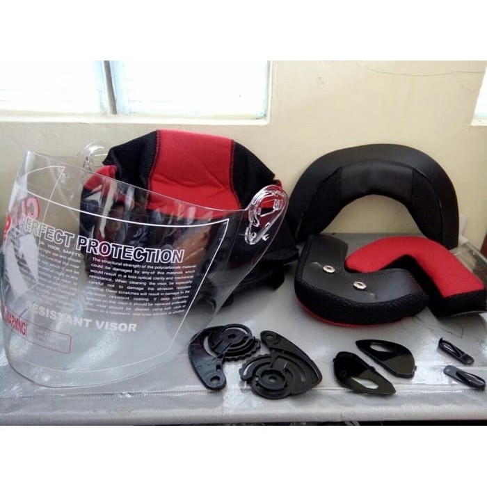 Jual Busa Halfface NHK R6 Kancing Besi Full + Kaca Bening | Shopee ...