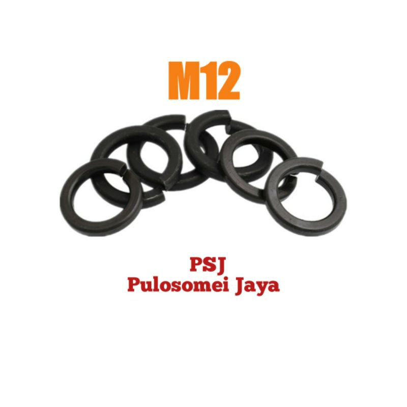 Jual Ring Per Baja M12 / Spring Washer Hitam M12 | Shopee Indonesia