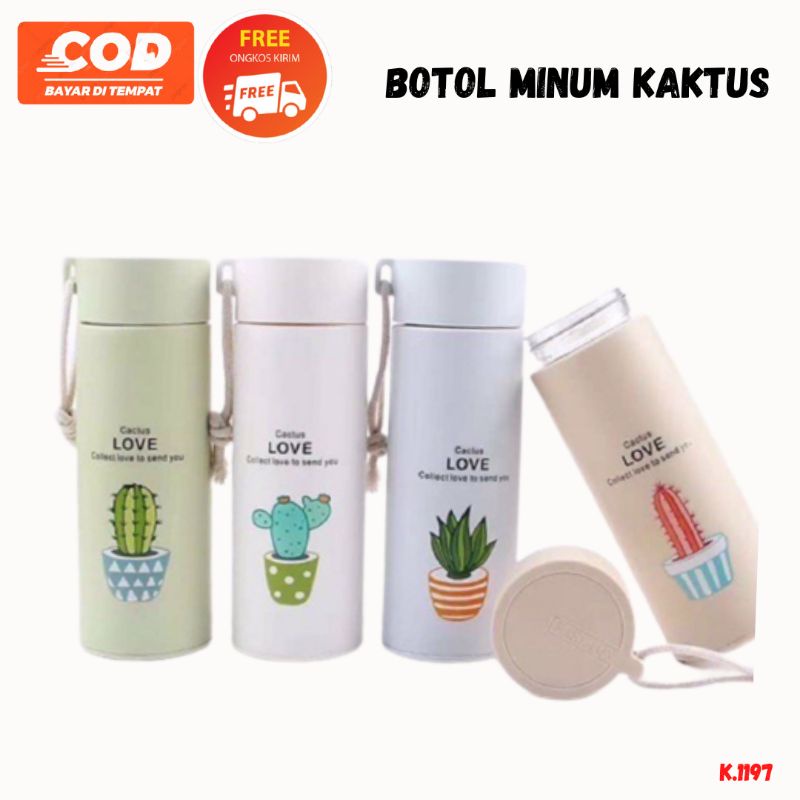 Jual Botol Minum Kaktus / Botol Minum Murah / Botol Minum Kaca Kaktus ...