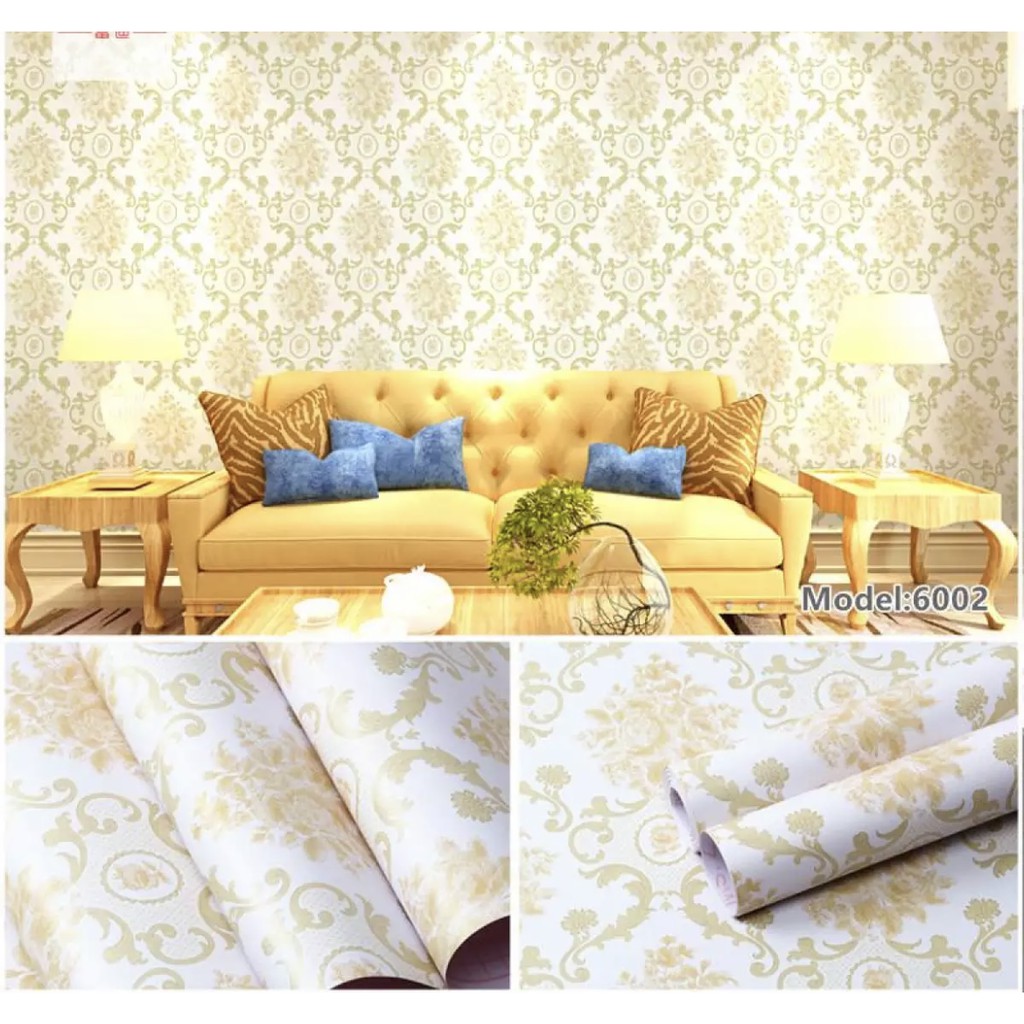 Jual WALLPAPER DINDING ukuran 45 cm x 10 M Motif BATIK MAS EMAS GOLD VINTAGE GRANDE | Shopee ...