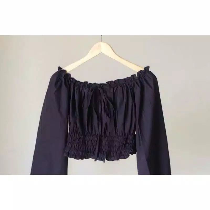 Jual Carol Baju Sabrina Crop Top Baju Atasan Wanita Big Size Ready L Xl