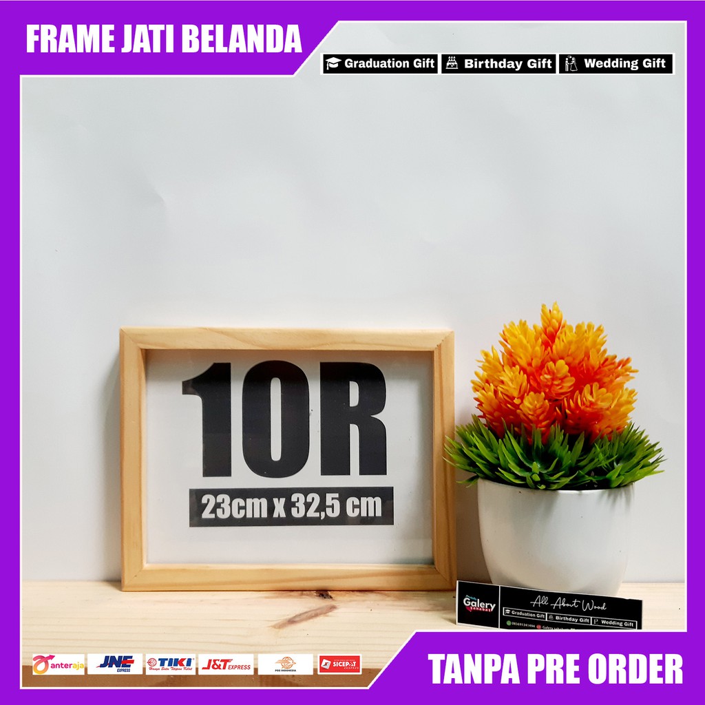 Jual FRAME KAYU JATI BELANDA UKURAN 10R TANPA KACA | Shopee Indonesia