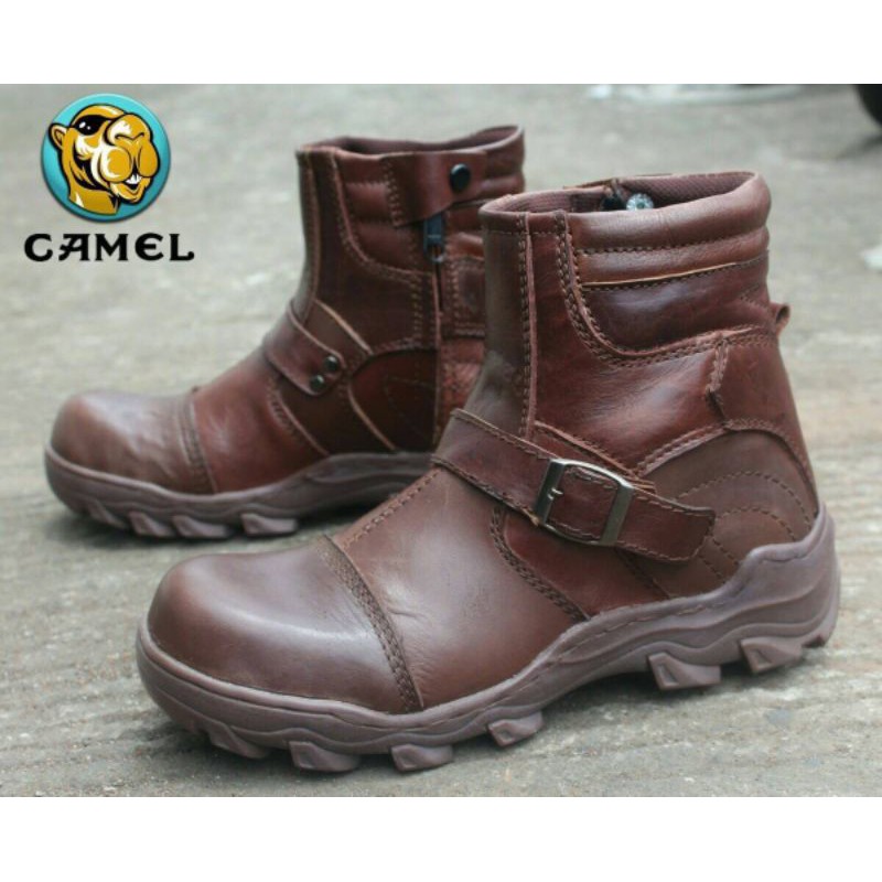 Jual Sepatu Leather safety boots Pria untuk outdoor / Sepatu boots pria ...