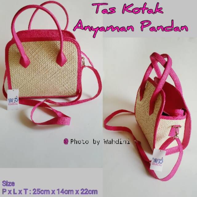 Jual Tas Kotak Decoupage Anyaman Pandan | Shopee Indonesia