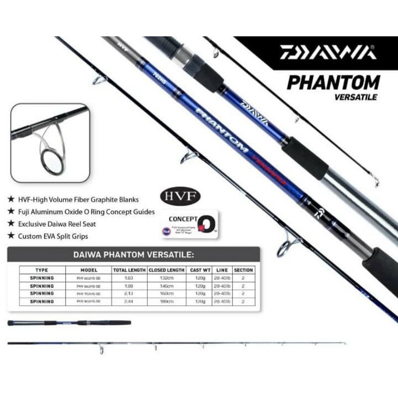 Jual Joran DAIWA PHANTOM VERSATILE 602 662 702 802 Monster Fish | joran laut jigging ligt ...