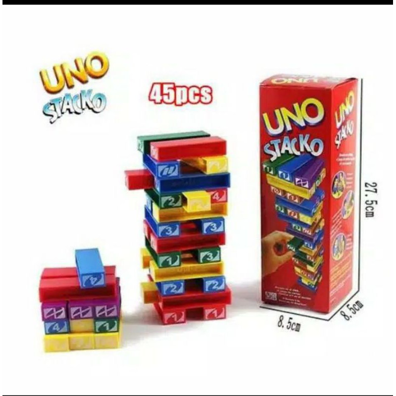 Jual Mainan Uno stacko Balok susun 45 pcs | Shopee Indonesia