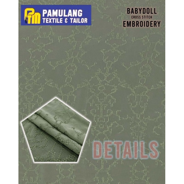 Jual Kain Babydoll Embroidery (Cross Stitch) || Harga Per Setengah ...
