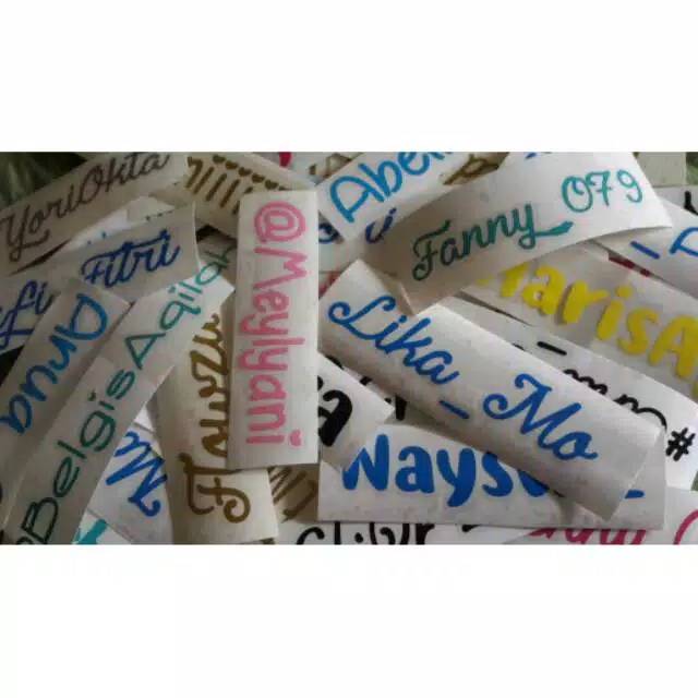 Jual Stiker Cutting Sticker Nama Custom Suka-Suka Satuan bahan Oracal ...