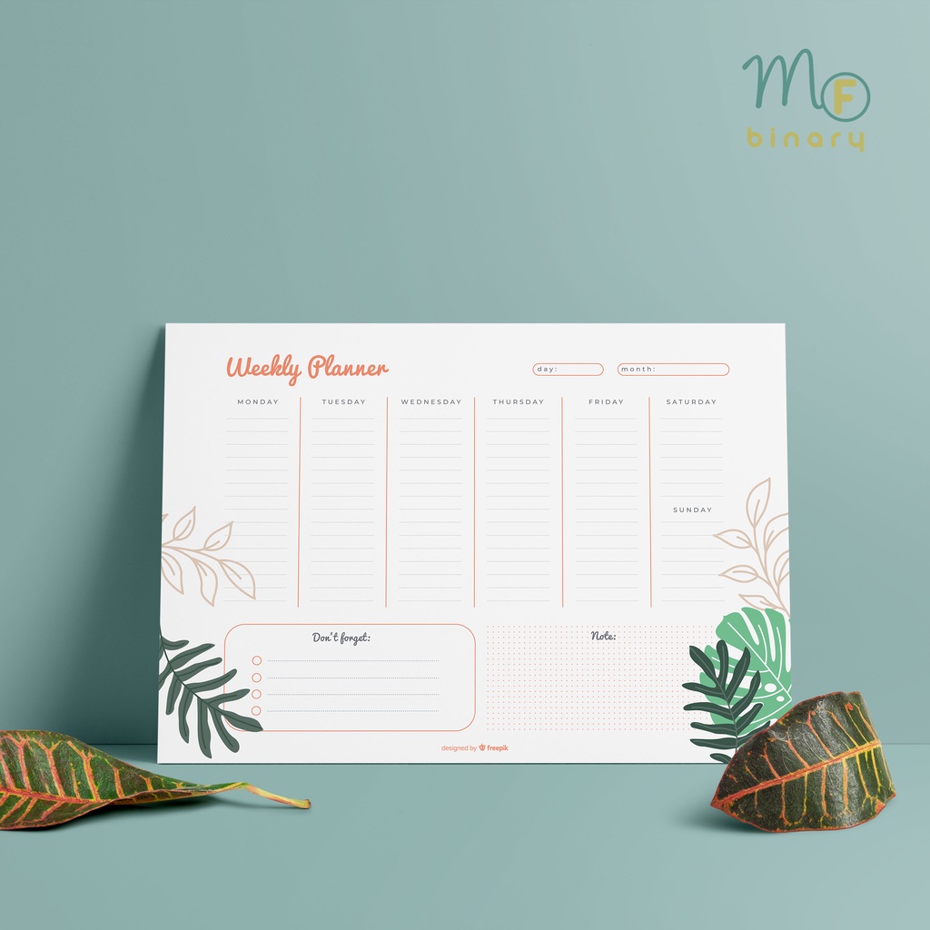 Jual Poster Weekly Planner + Free Spidol | ps-plan02 | Poster Animasi ...