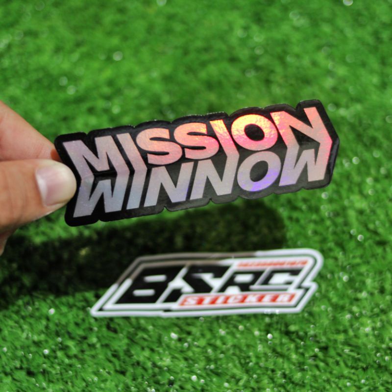 Jual sticker mission winnow hologram premium / sticker viral helm ...