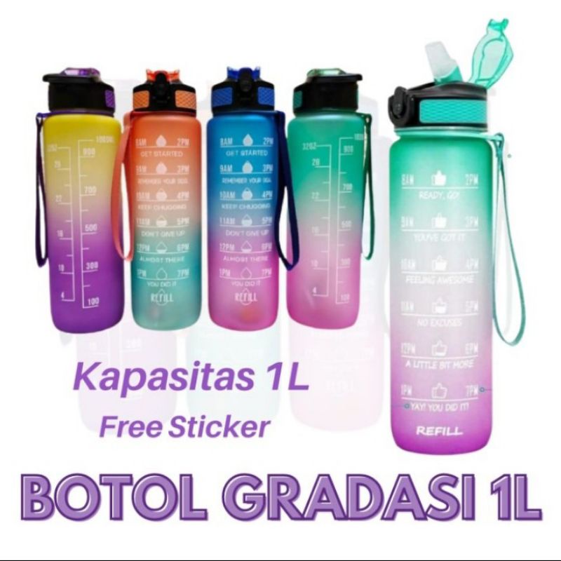 Jual BOTOL MINUM GRADASI 1 L/BOTOL GRADASI VIRAL/BOTOL MINUM VIRAL ...