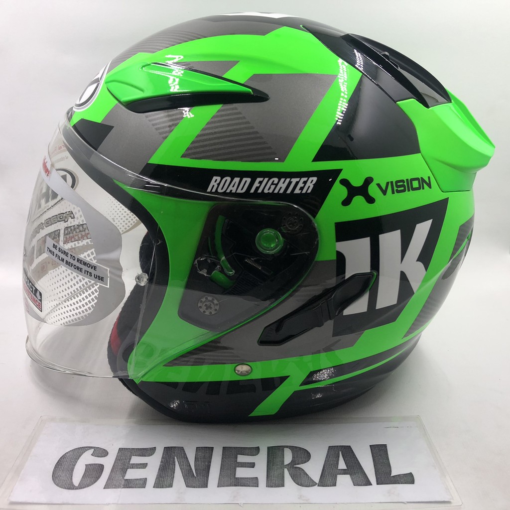 Jual GOYANG HARGA;; Helm NHK R1 Motif Neuro Green Fluorecent Silver ...
