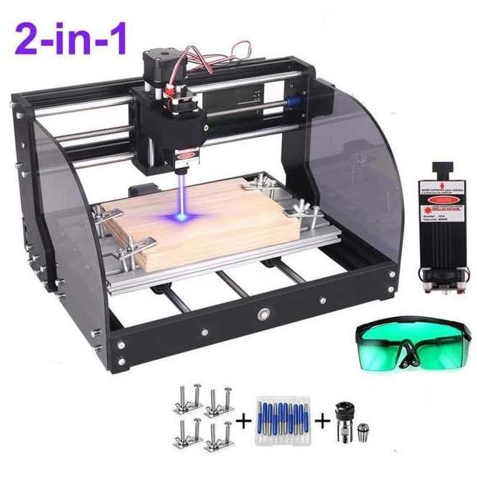 Jual mesin cnc router 3018 pro max 2 in 1 er11 spindle dan Laser 3000mW ...
