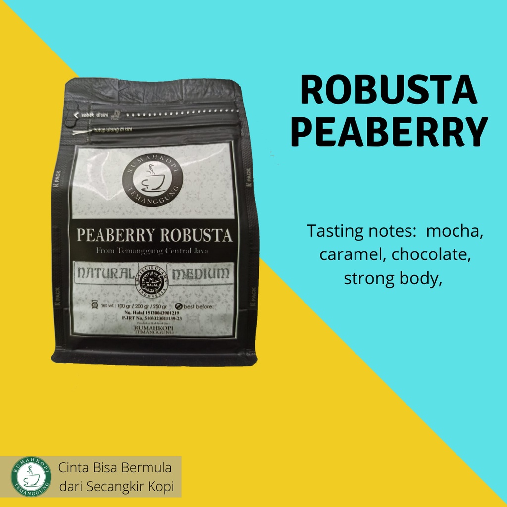 Jual Kopi Lanang Peabery Robusta Temanggung Kemasan 100 gram | Shopee ...
