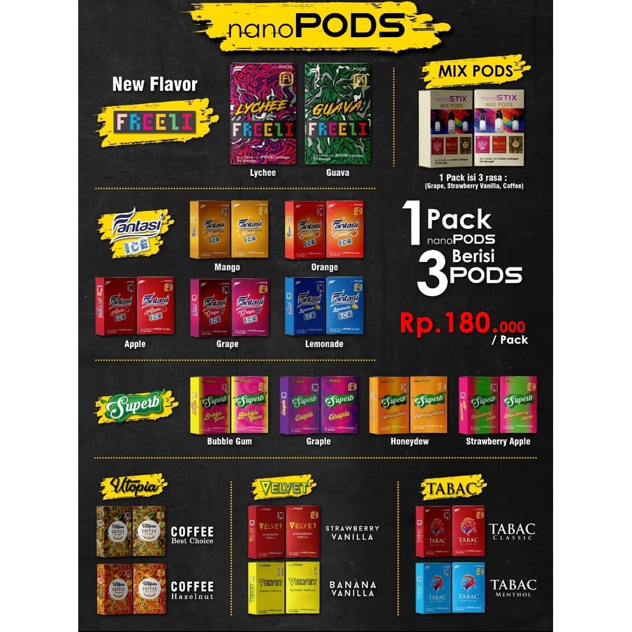 Jual FFICIAL - Nanostix Pods - Nano Stix Flavour - Liquid | Shopee ...
