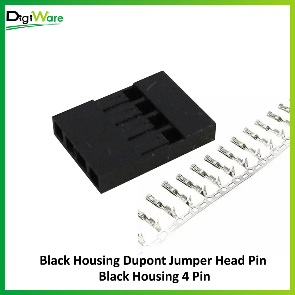 Jual Black Housing Dupont Jumper Head Pin 4P + Pin / Black Housing 4 ...