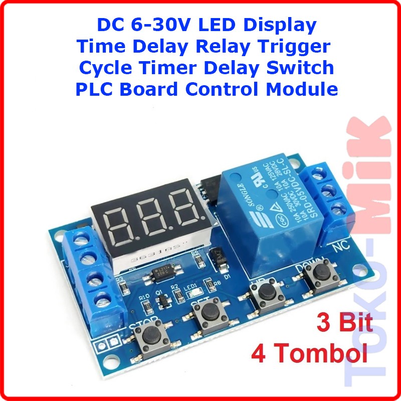 Jual DC6-30V Digital Time Delay Relay Trigger Cycle Timer Delay Switch PLC | Shopee Indonesia